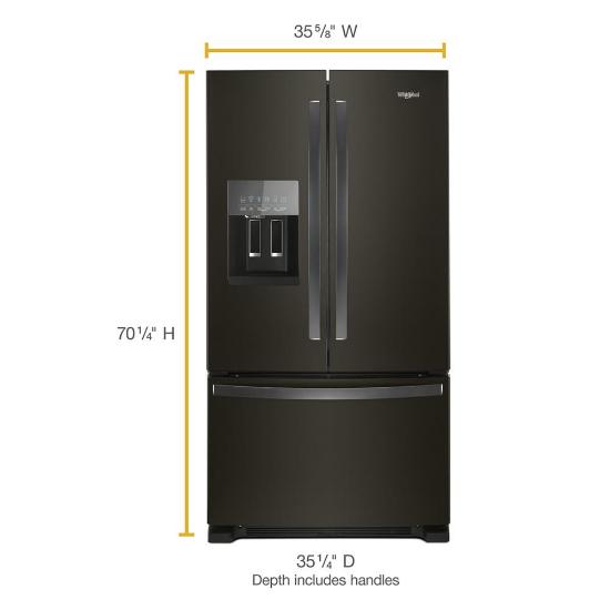 WHIRLPOOL French Door Refrigerator with Tap Touch controls WRF555SDHV ...
