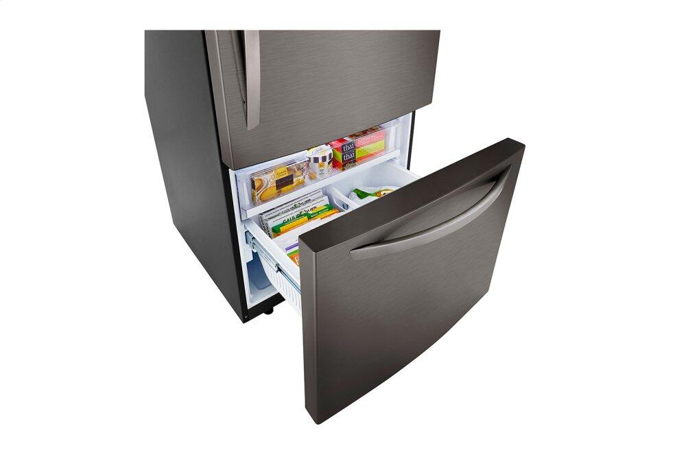 LG Bottom Freezer Refrigerator with Recessed LED lighting LR