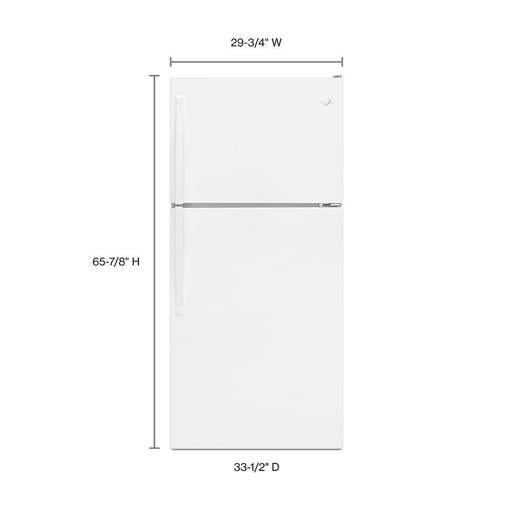 WHIRLPOOL Top Freezer Refrigerator WRT148FZDW | ABC Warehouse