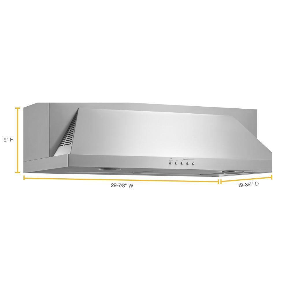 WHIRLPOOL 30" Under-cabinet Hood with Variable fan speeds UXT5530AAS ...