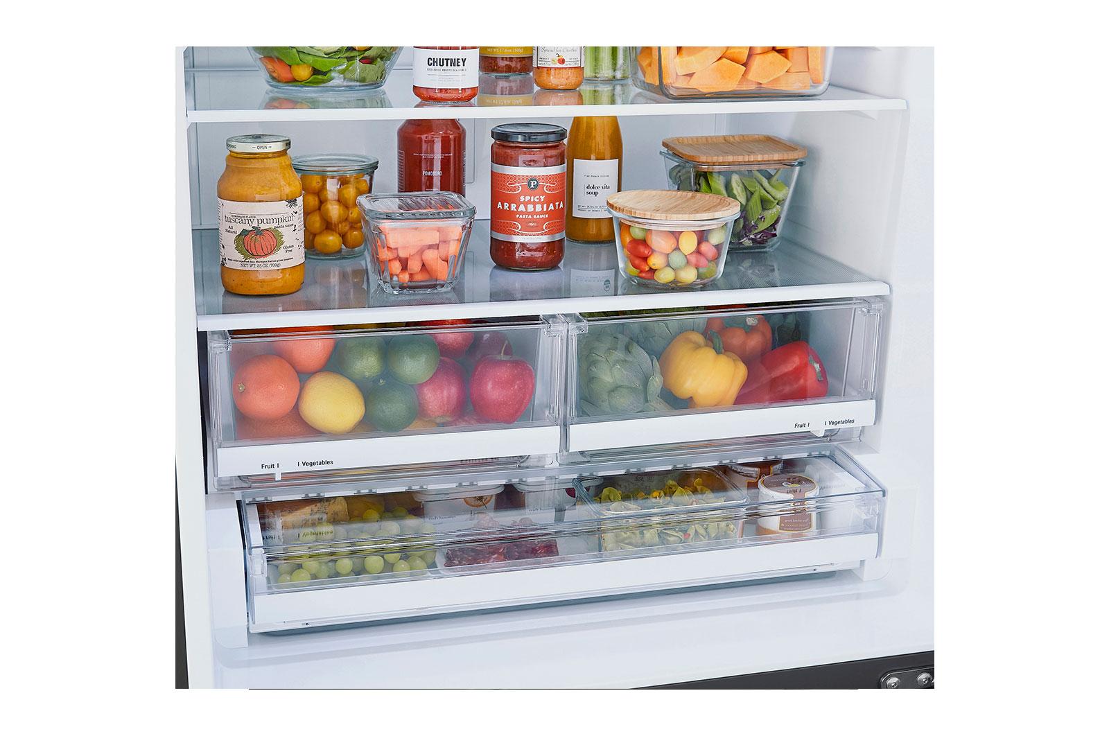 LG Bottom Freezer Refrigerator with Recessed LED lighting LRDCS2603D ...