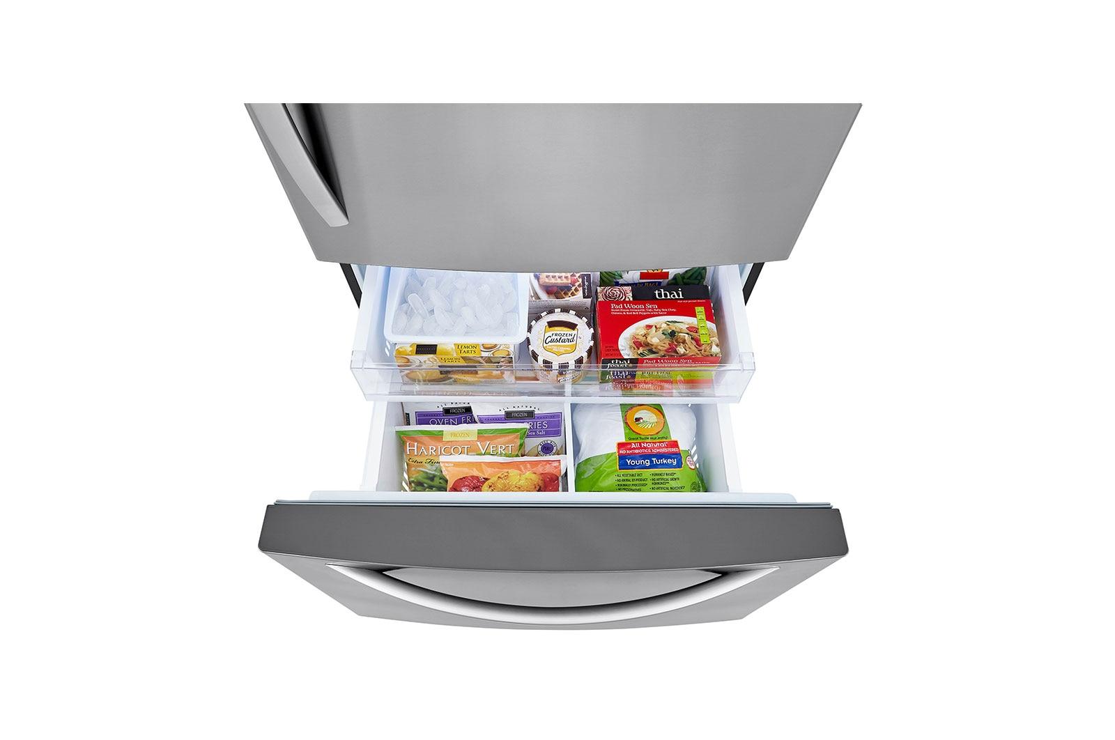 LG Bottom Freezer Refrigerator with Recessed LED lighting LRDCS2603S ...
