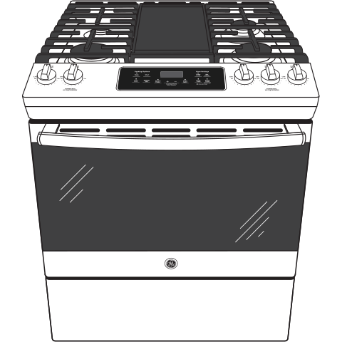 GENERAL ELECTRIC 30" Gas Slide-in Range with EDGE to EDGE cooktop ...