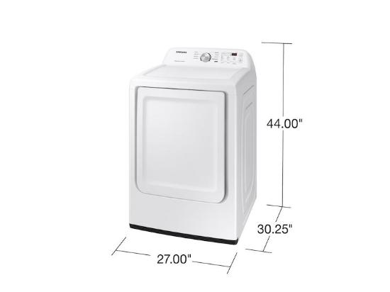 SAMSUNG Gas Dryer with 7.2 cu ft capacity DVG45T3200W | ABC