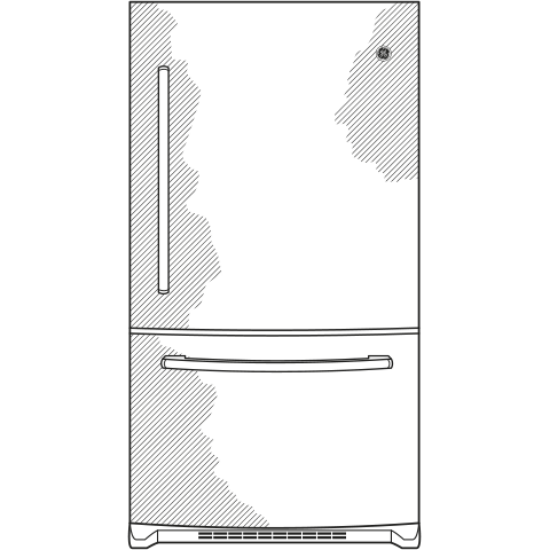 GENERAL ELECTRIC Bottom-freezer Refrigerator GDE25EYKFS | AB