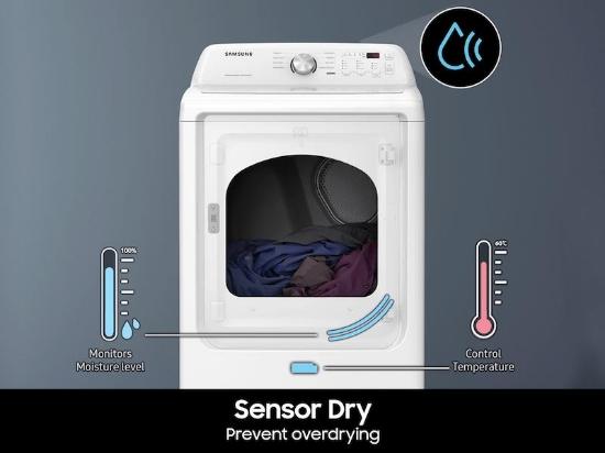 SAMSUNG Gas Dryer with 7.2 cu ft capacity DVG45T3200W | ABC
